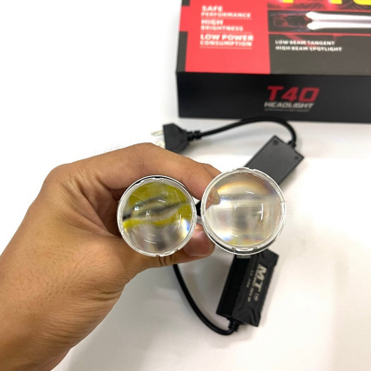 Đèn Led Pha Bi Cầu Mini T40 75W Chân H4 Ô tô Xe Máy - Phiên Bản 2024 ...