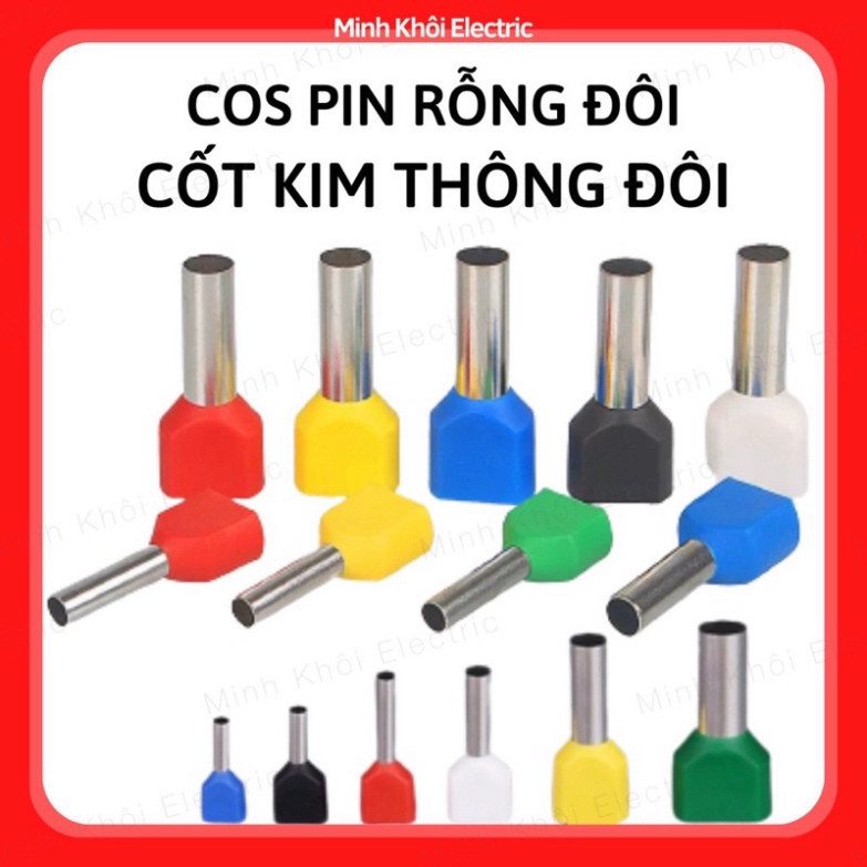 Cos Pin Rỗng Đôi túi 100c, Cos kim đôi, cốt kim thông, đầu cốt bấm dây Cao Cấp | Shopee Việt Nam