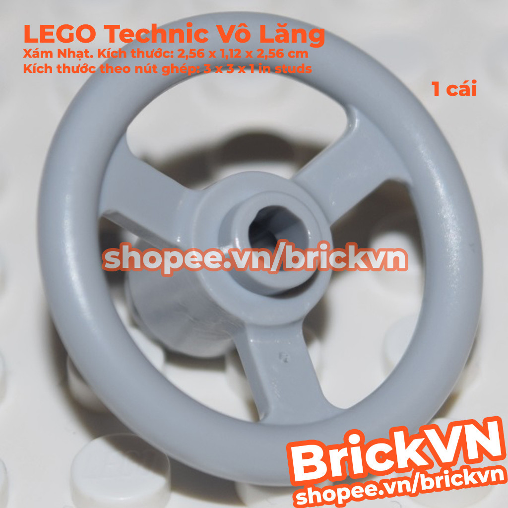[1 Cái] LEGO Technic Vô Lăng Đường Kính 2,56cm, Xám Nhạt ID 4580510 ...