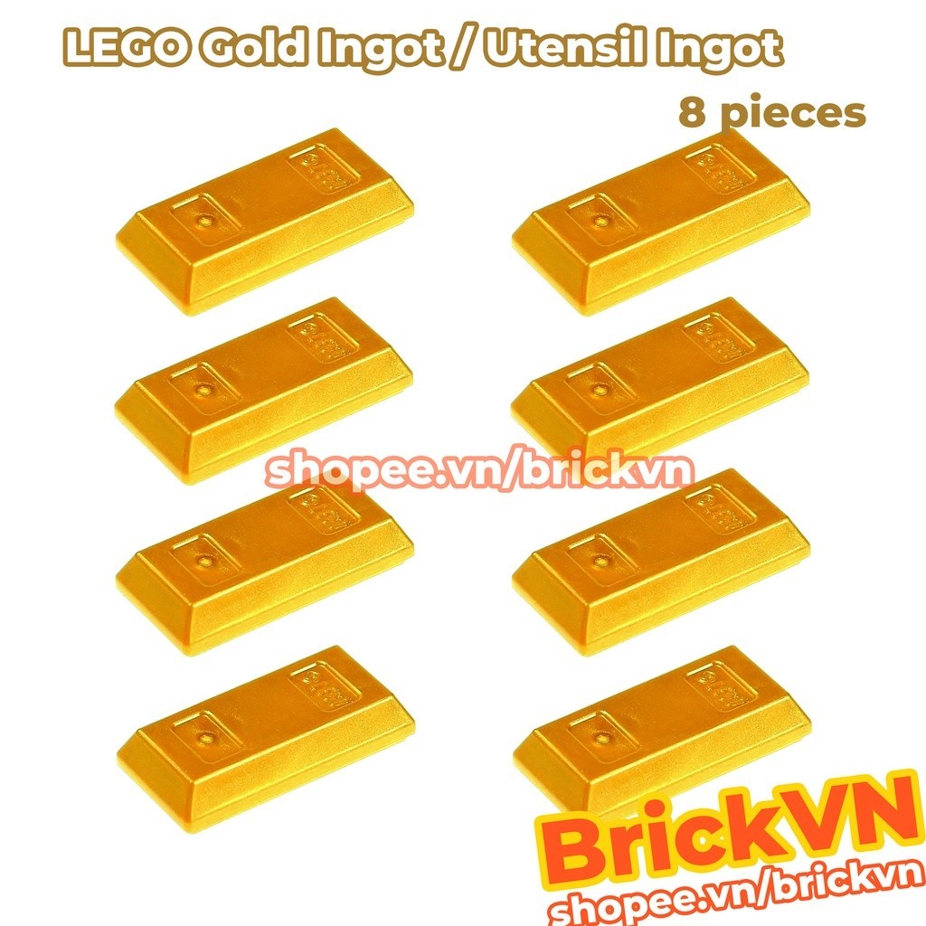 [8 Cái] Phụ Kiện LEGO Thỏi Vàng, Thanh Vàng, Gạch Ngói, Gạch Lát Nền ...