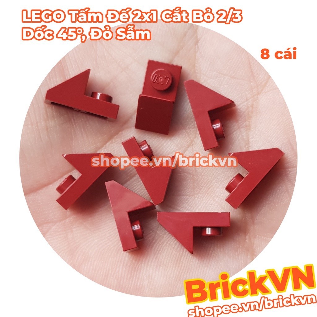 [8 Cái] LEGO Tấm Đế 2x1 Cắt Bỏ 2/3 Dốc 45°, Đỏ Sẫm ID 6251611 | Shopee ...