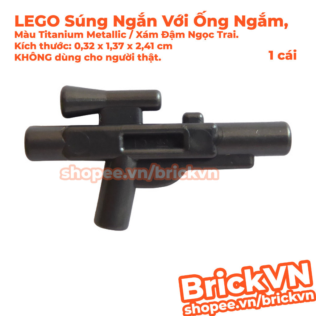 [1 Cái] LEGO Súng Ngắn Với Ống Ngắm, Màu Titanium Metallic / Xám Đậm ...
