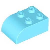 [1 Cái] LEGO Medium Azure Slope, Curved 3 x 2 x 1 with Four Studs ID ...