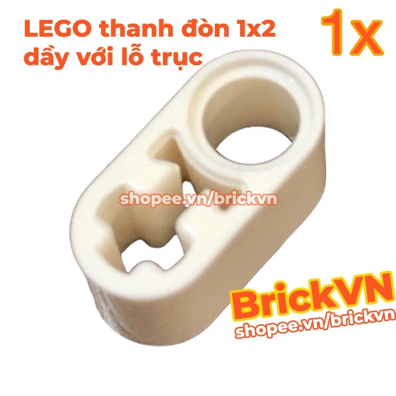 [1 Cái] LEGO Technic Thanh Đòn Dầy 1x2 Với Lỗ Trục, Màu Trắng ID ...
