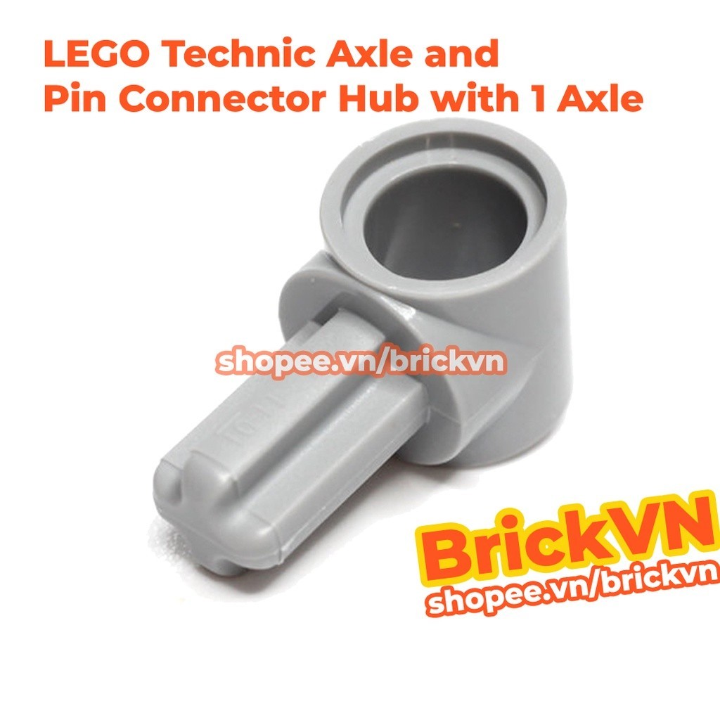 1x LEGO Light Bluish Gray Technic, Axle and Pin Connector Hub with 1 ...
