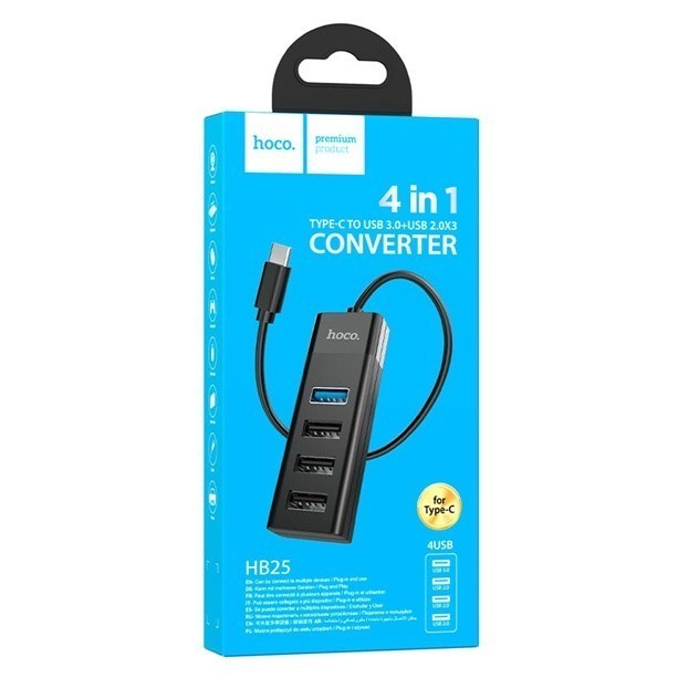 Hub chuyển type c sang nhiều cổng USB 3.0 và 2.0 Hoco HB25 nhỏ gọn truyền dữ liệu và dùng thêm ...