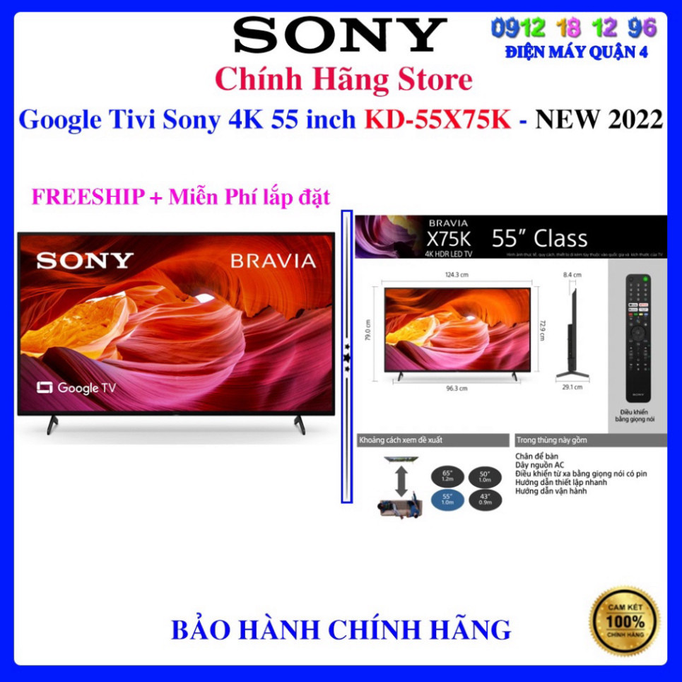 [Sony 55X75K] Google Tivi Sony 4K 55 inch KD-55X75K sale tết nguyên đán ...