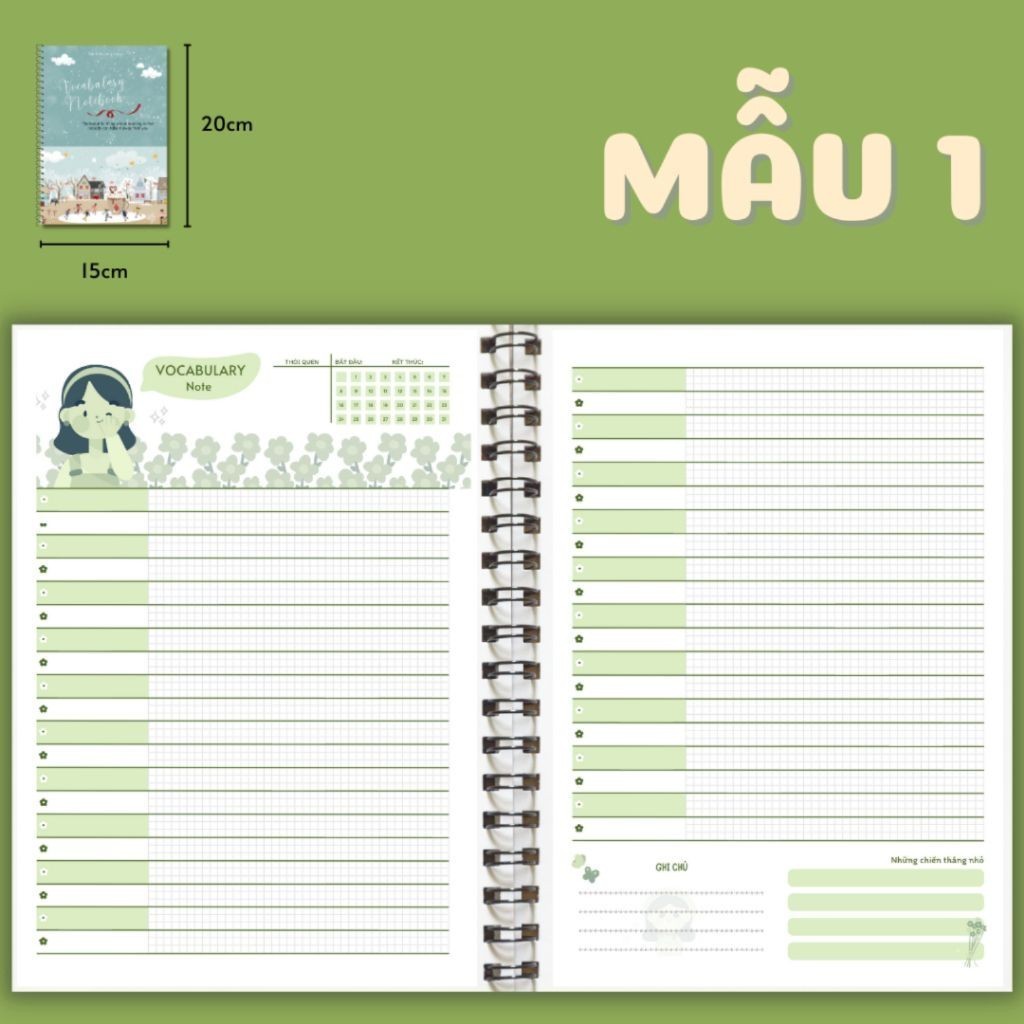 SỔ TAY GHI CHÉP TỪ VỰNG - Gồm 150 trang màu, viết được 2000 từ vựng ...