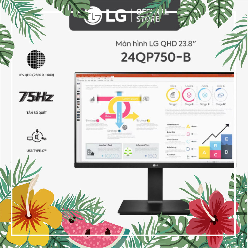 Màn Hình LG 24QP750-B 23.8'' QHD IPS AMD FreeSync HDR10 sRGB 99% USB ...