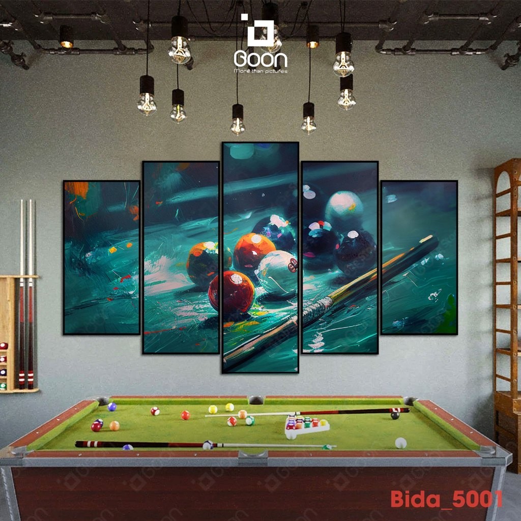 Tranh treo trường quán BIDA, Chất liệu Canvas có khung hình design cực ...