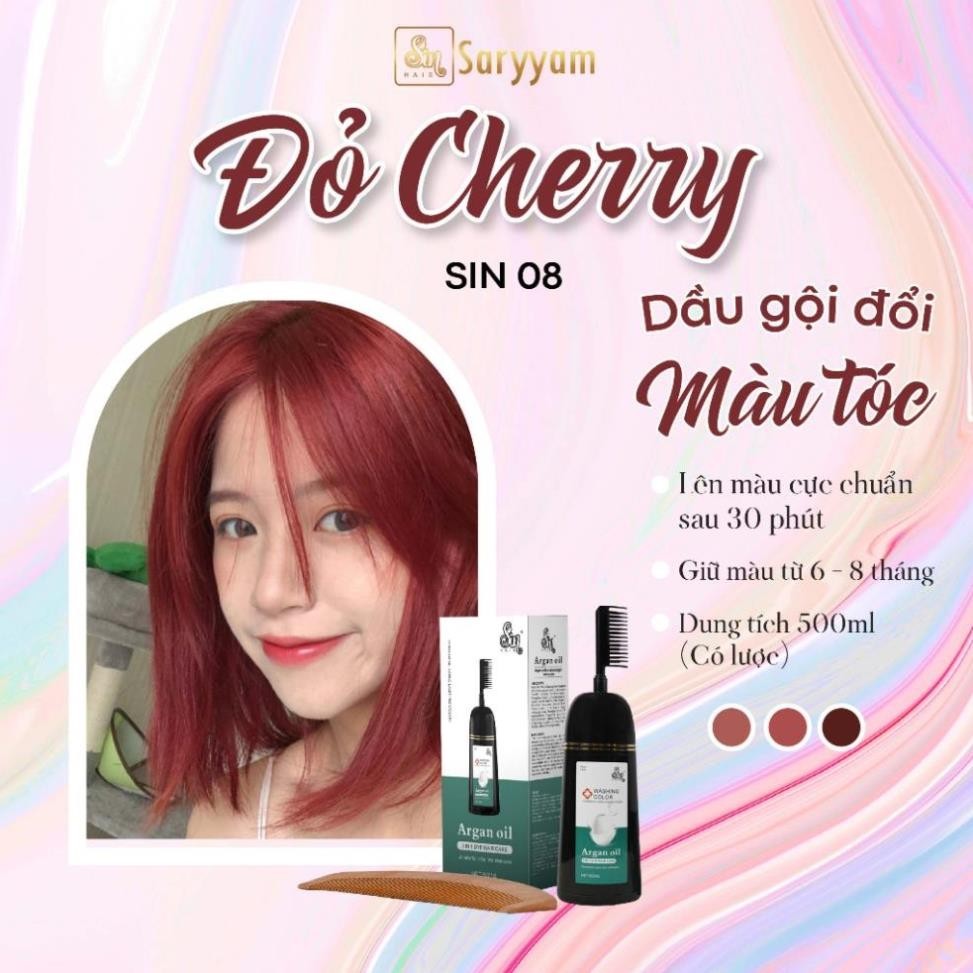 Dầu gội đổi màu Đỏ Cherry Sin hair - Đổi màu nhanh chóng không gây hư ...