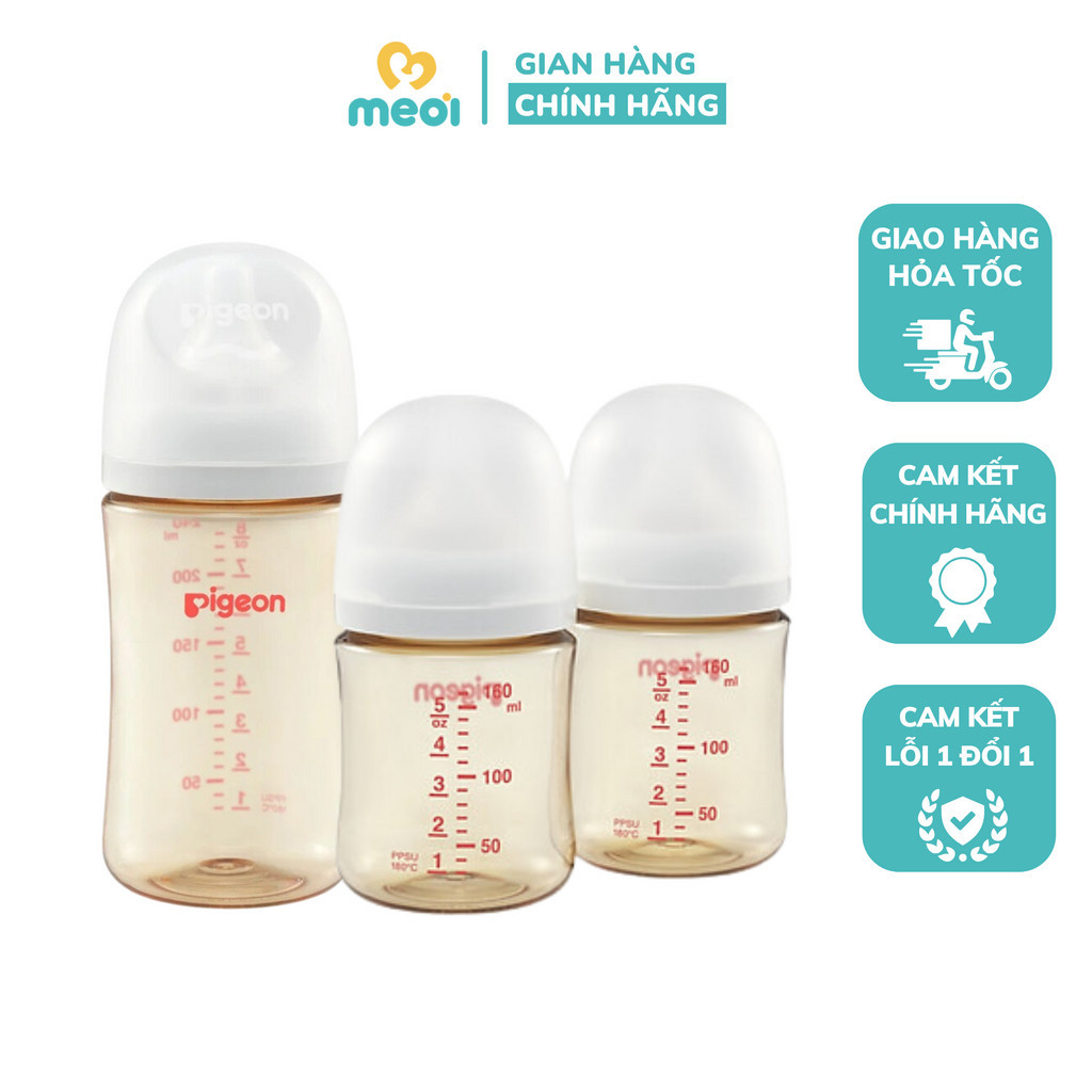 Bình sữa Pigeon Softouch PPSU Plus thế hệ III 160ml/240ml | Shopee Việt Nam