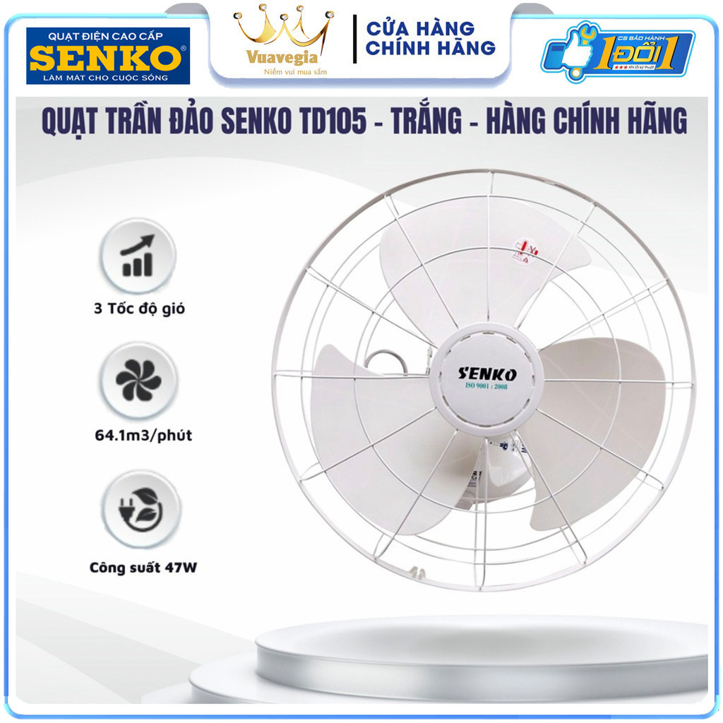 Quạt Trần Đảo Senko TD105 - Trắng - Hàng Chính Hãng Bảo Hành 12 Tháng ...