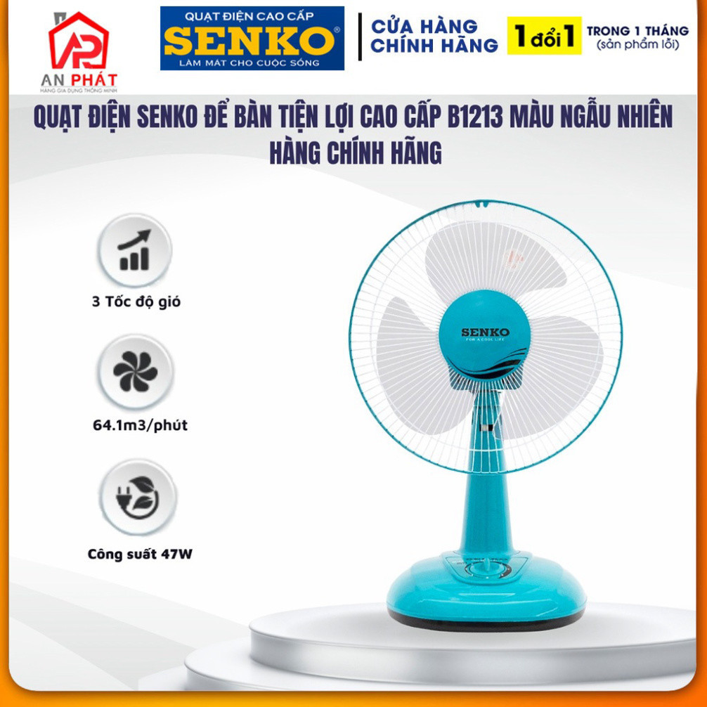 Quạt điện Senko để bàn B1213 40W tiện lợi cao cấp - Giao màu ngẫu nhiên ...