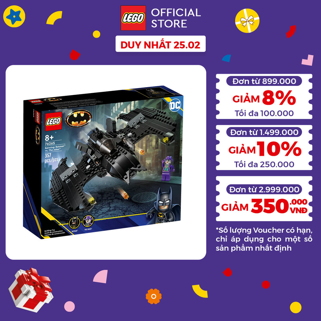 LEGO SUPER HEROES 76265 Đồ chơi lắp ráp Phi cơ Người Dơi đối đầu Joker ...