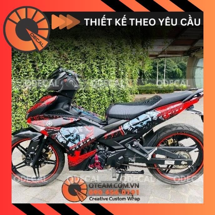 Tem trùm Exciter 150 Mixi Refund Gaming đỏ đen decal in ấn 3 lớp thiết ...