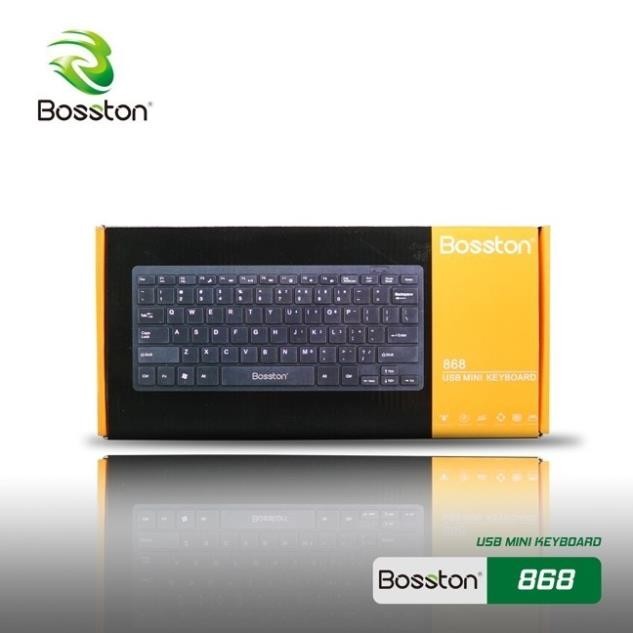 Bàn phím có dây mini Bosston 868 mỏng phím bấm êm cho laptop máy tính ...