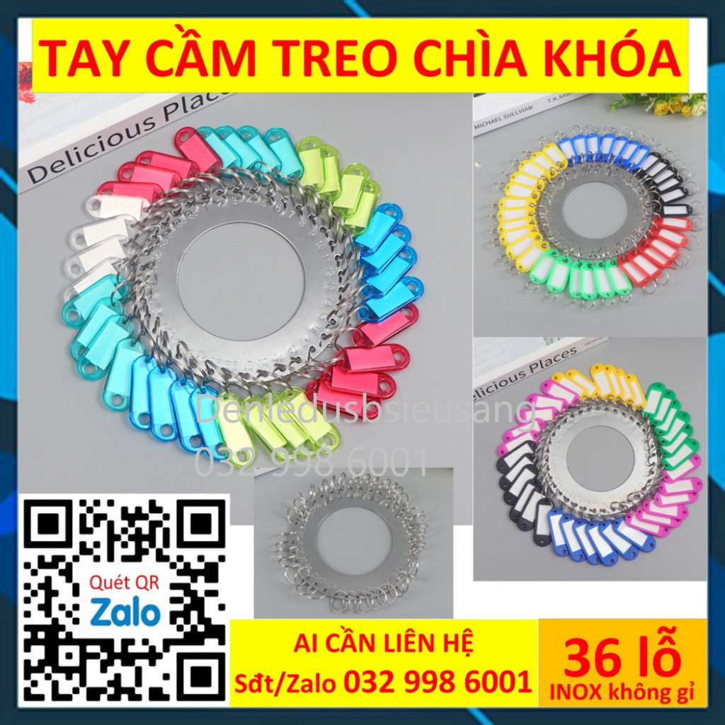 Tay cầm thẻ chìa khóa 36 lỗ Móc khóa Key tag Combo 50 Thẻ nhựa đánh dấu ...