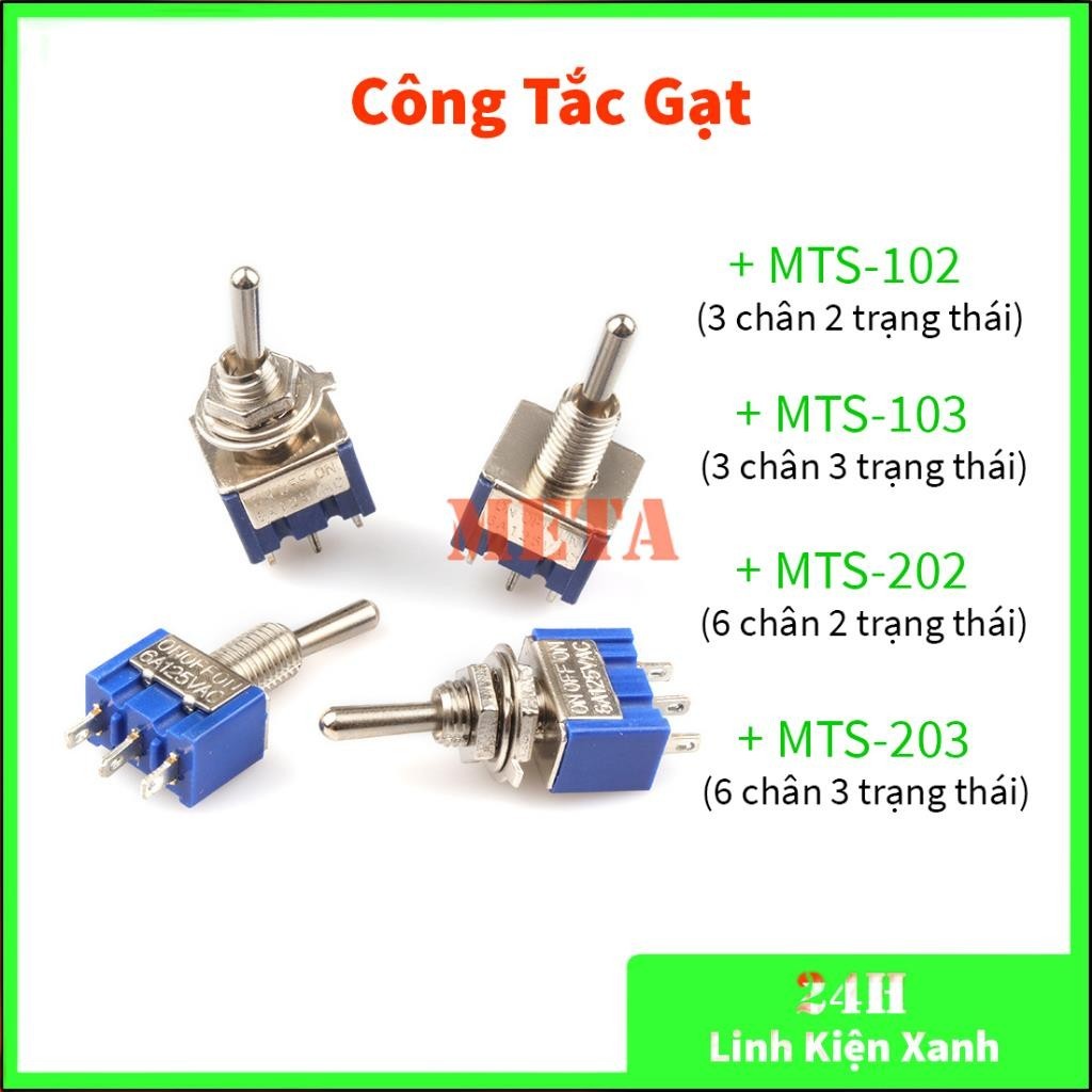 Công Tắc Gạt MTS-102, MTS-103, MTS-202, MTS-203 2 chân/3 chân (2 trạng thái/3 trạng thái) - Công ...
