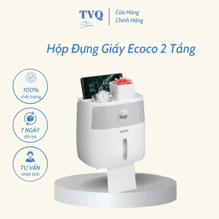 {Giá Sốc} Hộp Đựng Giấy Ecoco 2 Tầng Thông Minh Tiện Lợi Chống Nước Dán Chắc Chắn (TVQ Store ...
