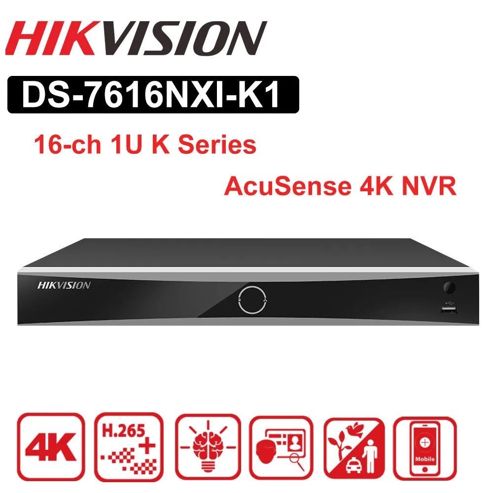 Đầu ghi camera IP 16 kênh HIKVISION DS-7616NXI-K1 Ultra HD 4K 12MP AI ...