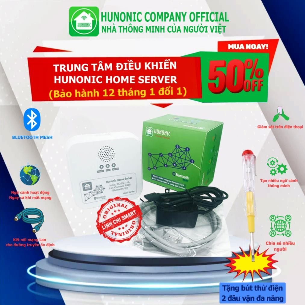 (Tặng Bút thử điện) Bộ Điều Khiển Trung Tâm Hunonic Home Server ...