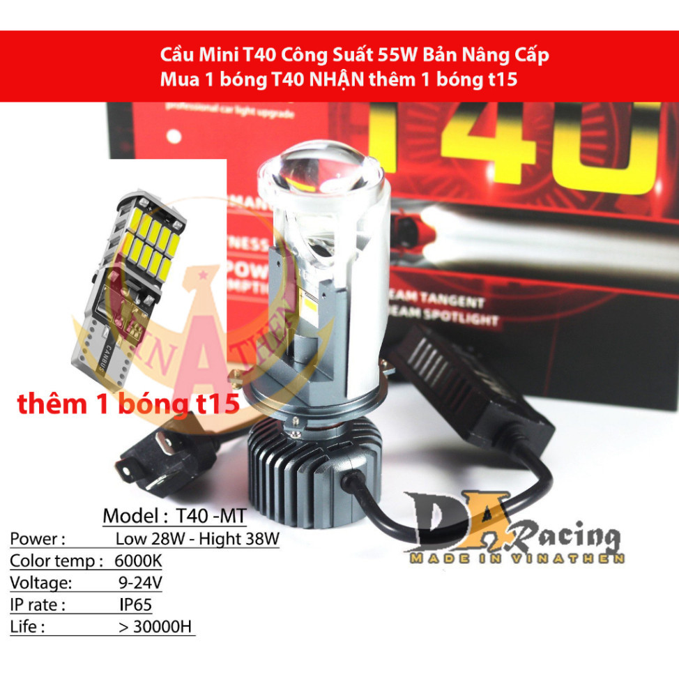 Pha led bi cầu mini T40 bản nâng cấp, mẫu mới nhất 2023 chân H4 ...