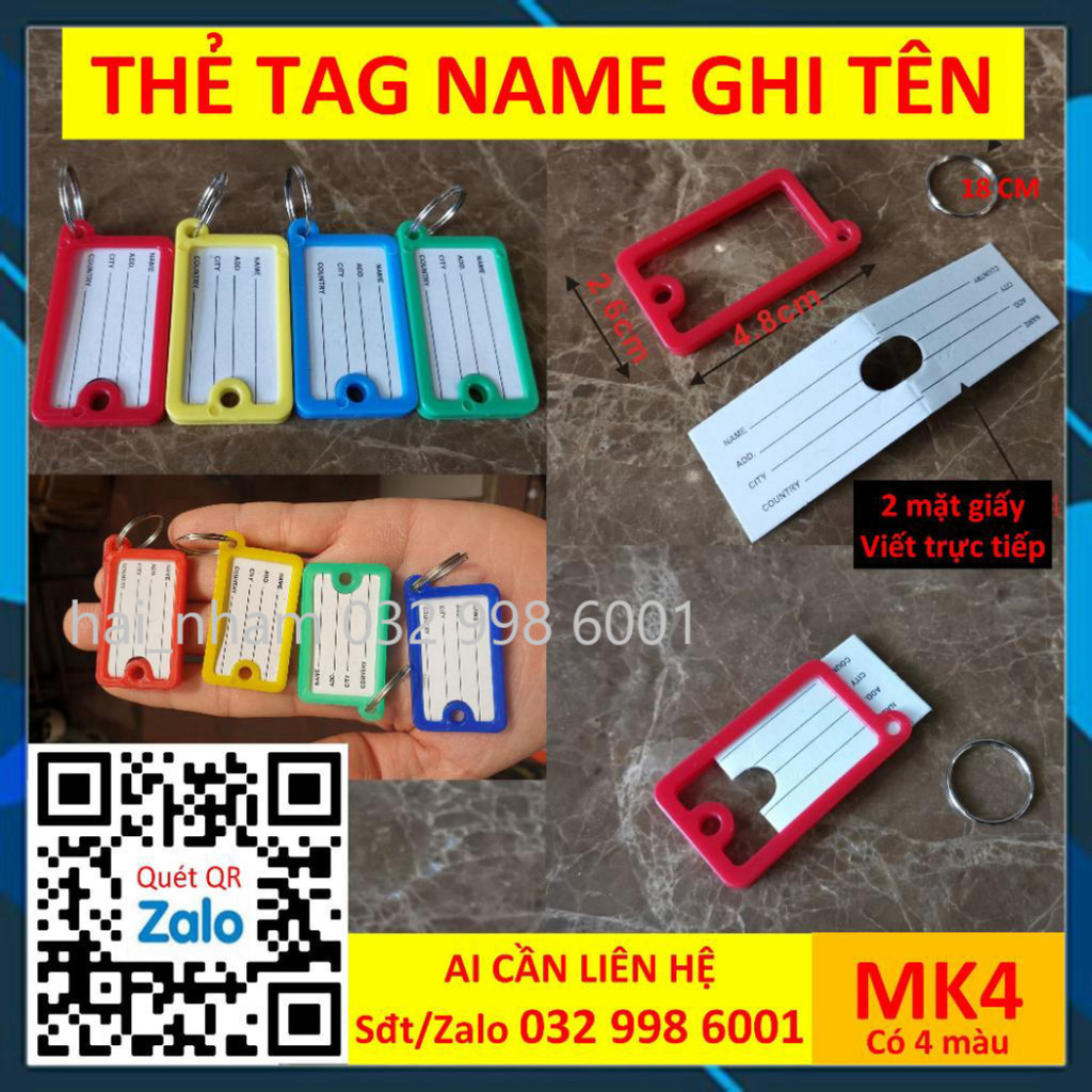 Thẻ chìa khóa MK4 2 mặt giấy Móc khóa name tag Thẻ đánh dấu chìa khóa ...
