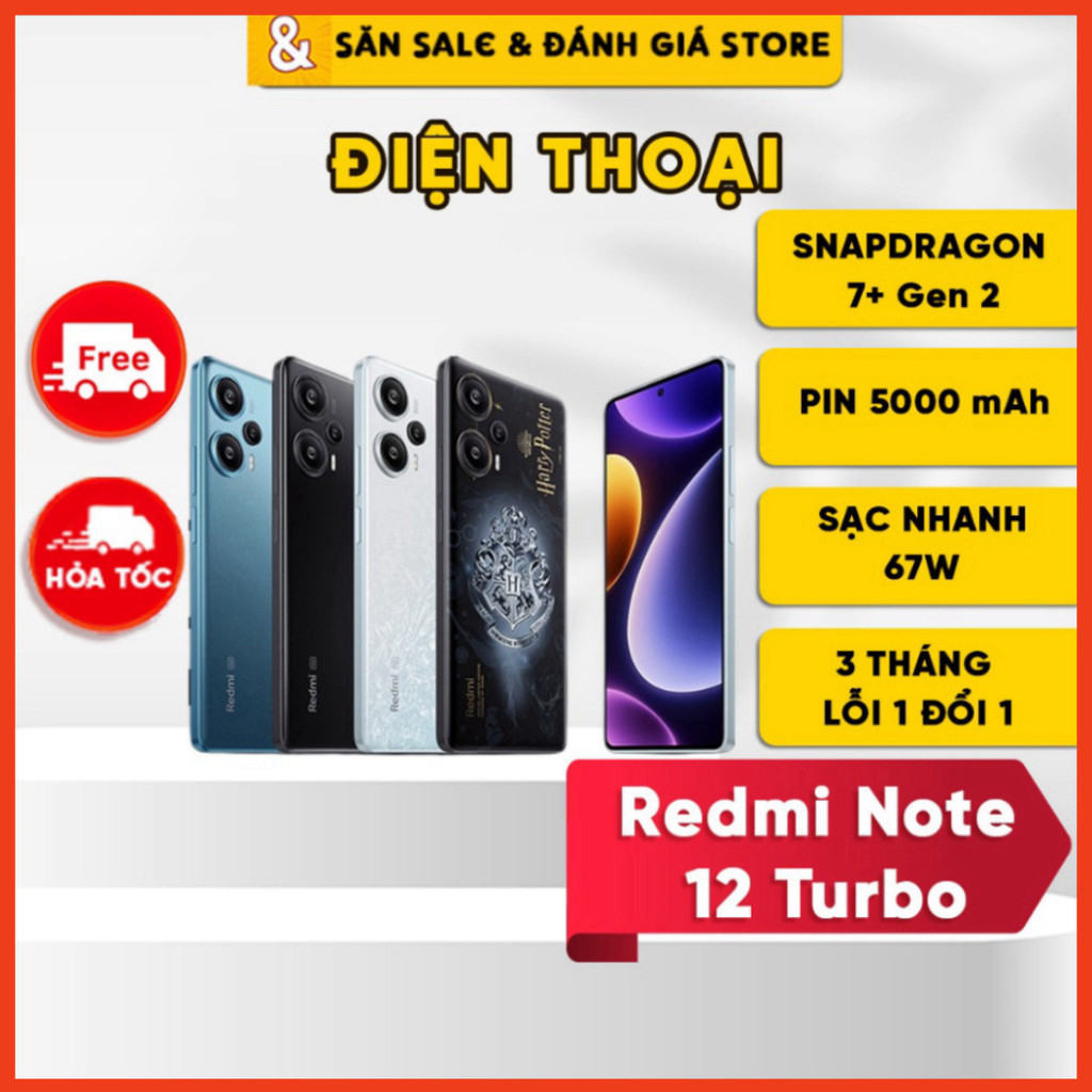 Điện thoại Xiaomi Redmi Note 12 Turbo - Snapdragon 7+ gen 2 - Pin 5000 mAh - [BH 3 tháng 1 đổi 1 ...