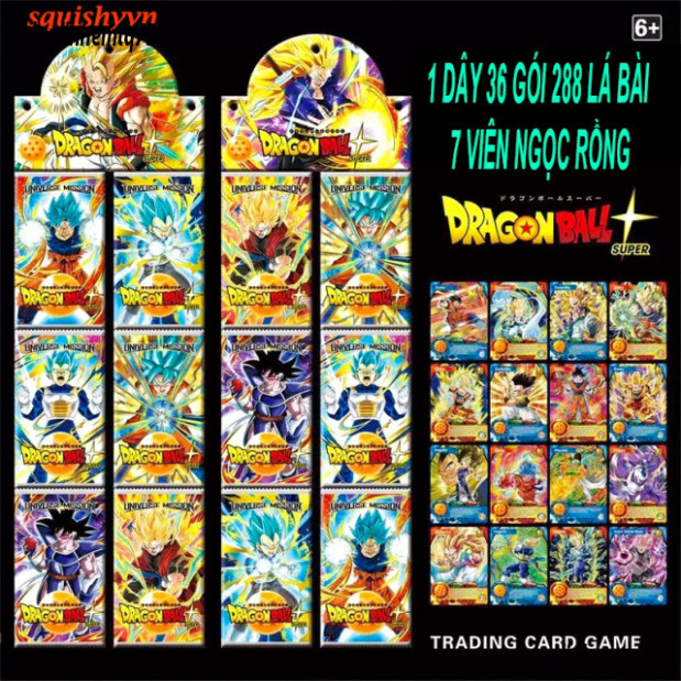 1 Dây 36 Gói 288 Lá Thẻ Bài 7 Viên Ngọc Rồng Dragonball Toàn Bộ Các