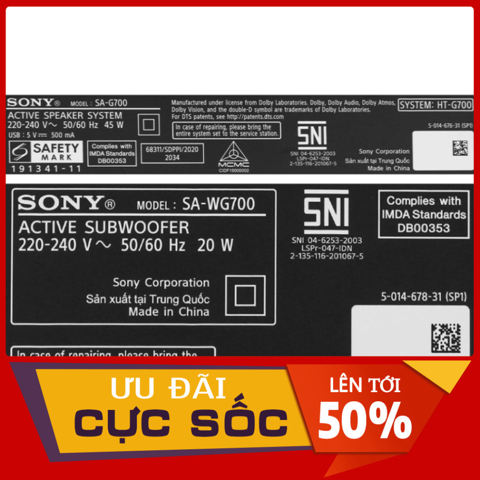 ☑️ [HT-G700//Z SP1] Loa thanh Sony HT-G700 Dolby Atmos®/ DTS:X™ 3.1 Kênh - Hàng Chính Hãng Miễn ...