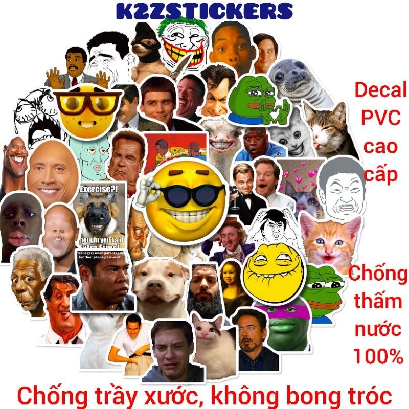 Bộ 50/150 hình dán sticker meme hài hước vui nhộn trang trí điện thoại ...