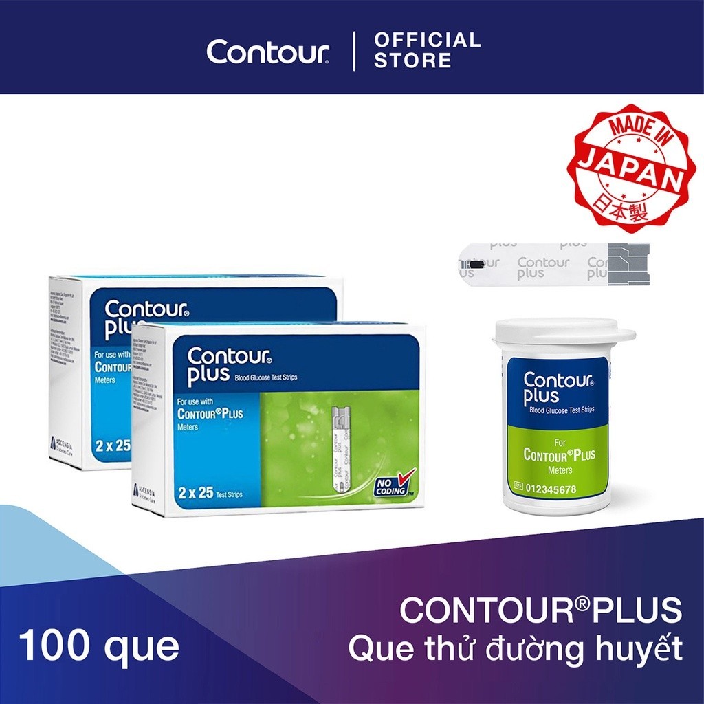Que thử đường huyết CONTOUR PLUS (100 que) | Shopee Việt Nam