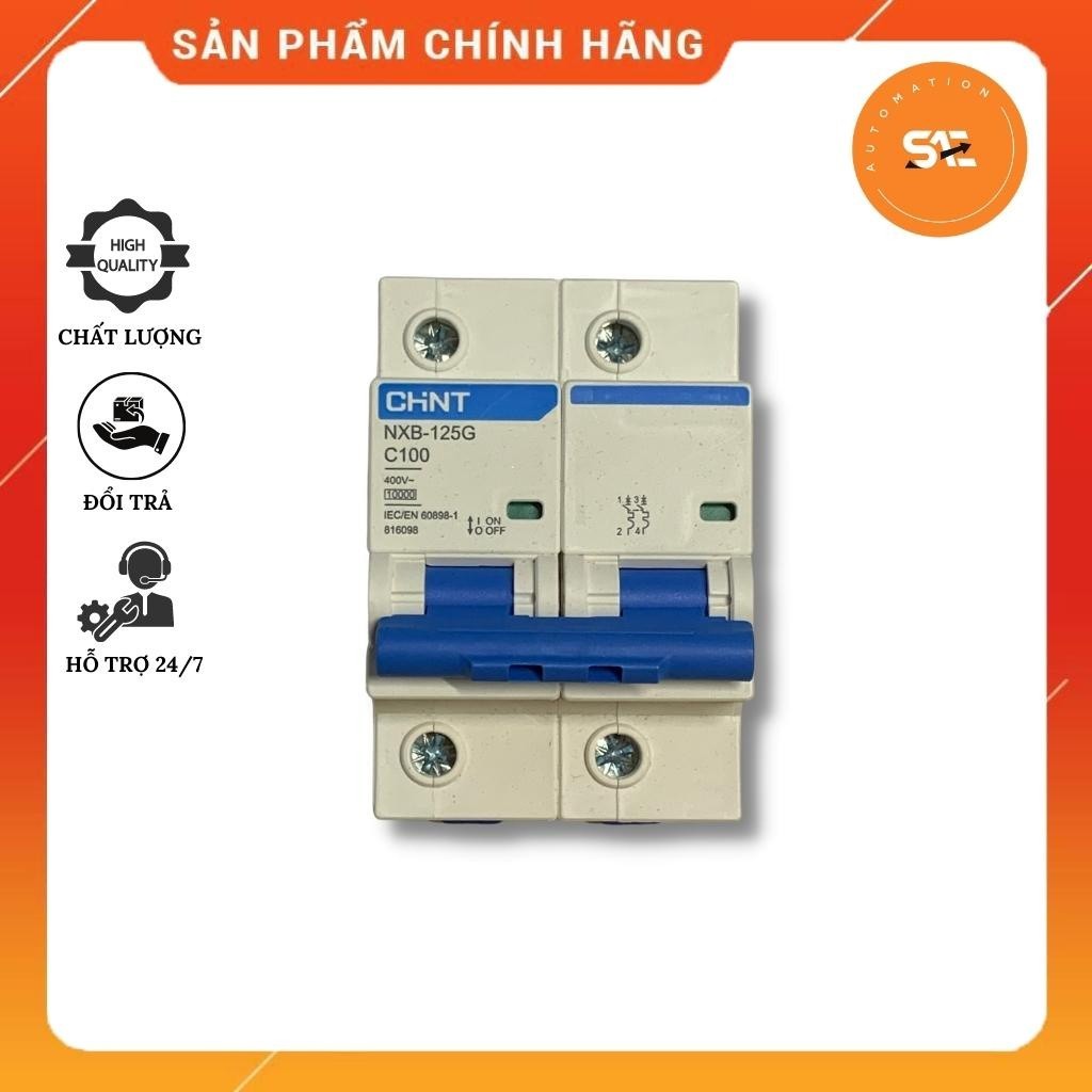 Aptomat CHINT 2 pha 80A/100A NXB-125 2P C80 10KA, cầu dao tự động hàng chính hãng | Shopee Việt Nam