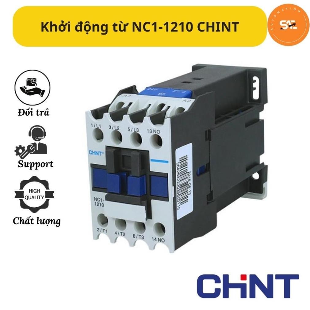 Khởi động từ 3P Chint NC1-1210, Contactor 12A hàng chính hãng chịu tải ...