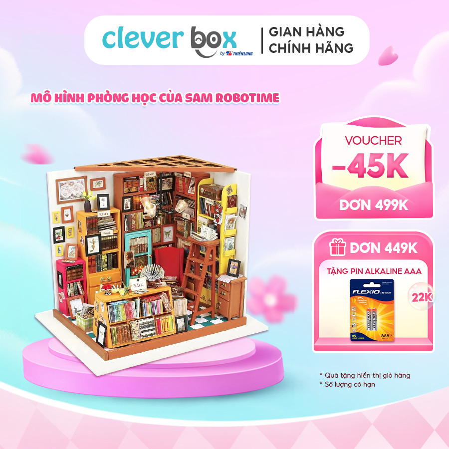 Mô Hình Nhà Búp Bê Tự Làm DIY Robotime Sam’s Study DG102 - Phòng Học Của Sam Có Đèn, Đồ Chơi Lắp ...