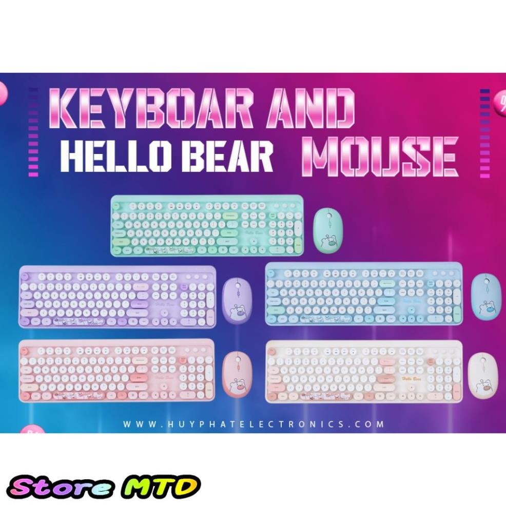 Combo Phím Và Chuột Không Dây MOFII HELLO BEAR GEEZER. Bảo hành 6 tháng ...