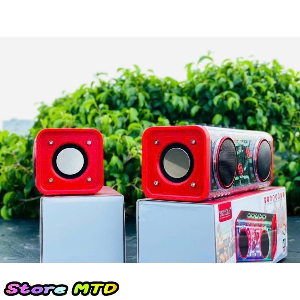 Loa Bluetooth WS318 Trong Suốt Kèm Đèn Led RGB Bluetooth 5.0, USB, AUX ...