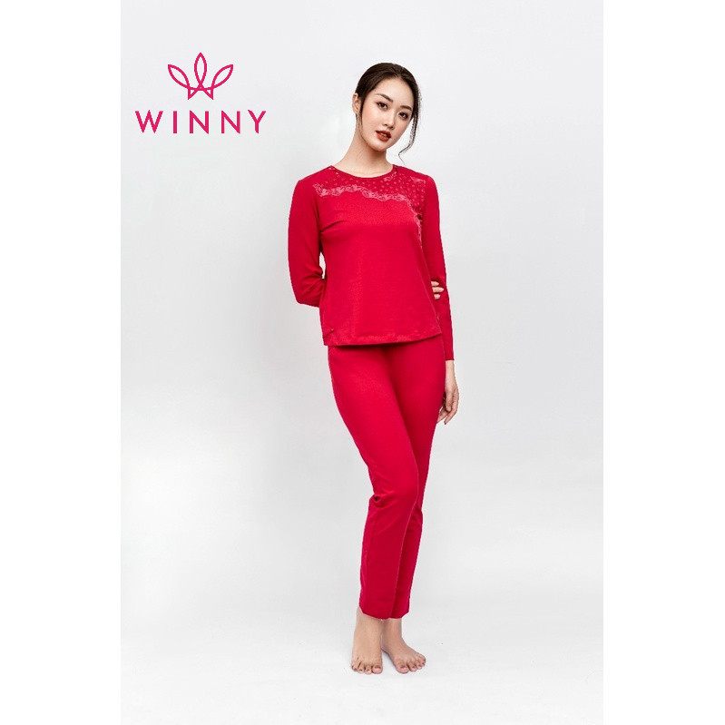 Bộ Mặc Nhà Nữ WINNY Đồ Ngủ Thu Đông Tay Dài Quần Dài Chất Cotton ...
