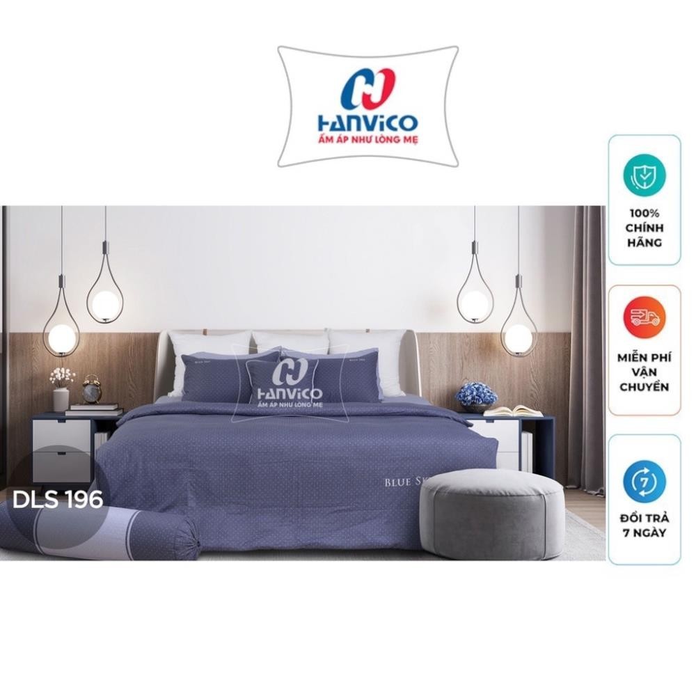 Bộ Chăn Ga Gối Hanvico Blue Sky - DLS196, hàng chuẩn chính hãng, chất liệu cotton cao cấp 100% ...