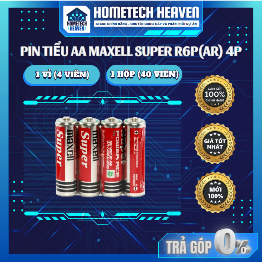 ☑️ Vỉ 4 Viên Pin Tiểu AA 1.5v Maxell Super R6P(AR) 4P (4 Viên) - Hàng Chính Hãng | Shopee Việt Nam