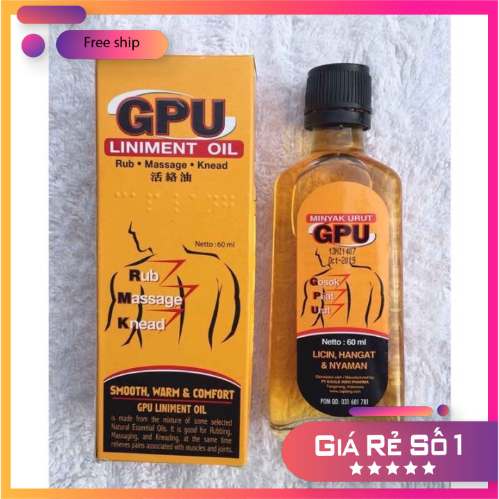 [Chính Hãng] Dầu Gừng Xoa Bóp Giảm Đau Nhức GPU Liniment Oil 60ml Nhập ...