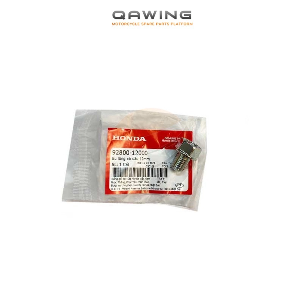 (9280012000)_Bu lông xả dầu 12mm HONDA Dream 110 / Wave 110 và nhiều ...