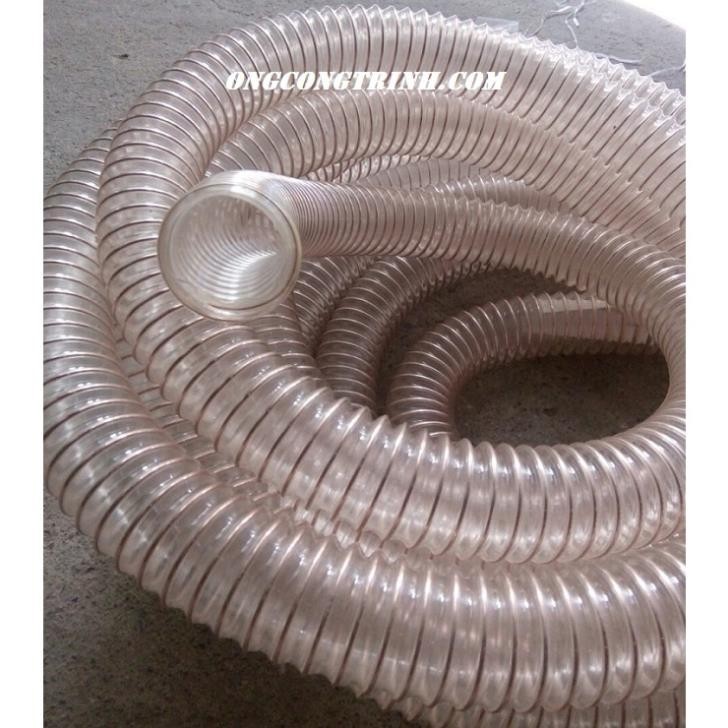 ống hút bụi pu lõi đồng D75 mm và 90mm thông gió Lõi thép lò xo siêu bền nhựa PVC trong suốt co ...