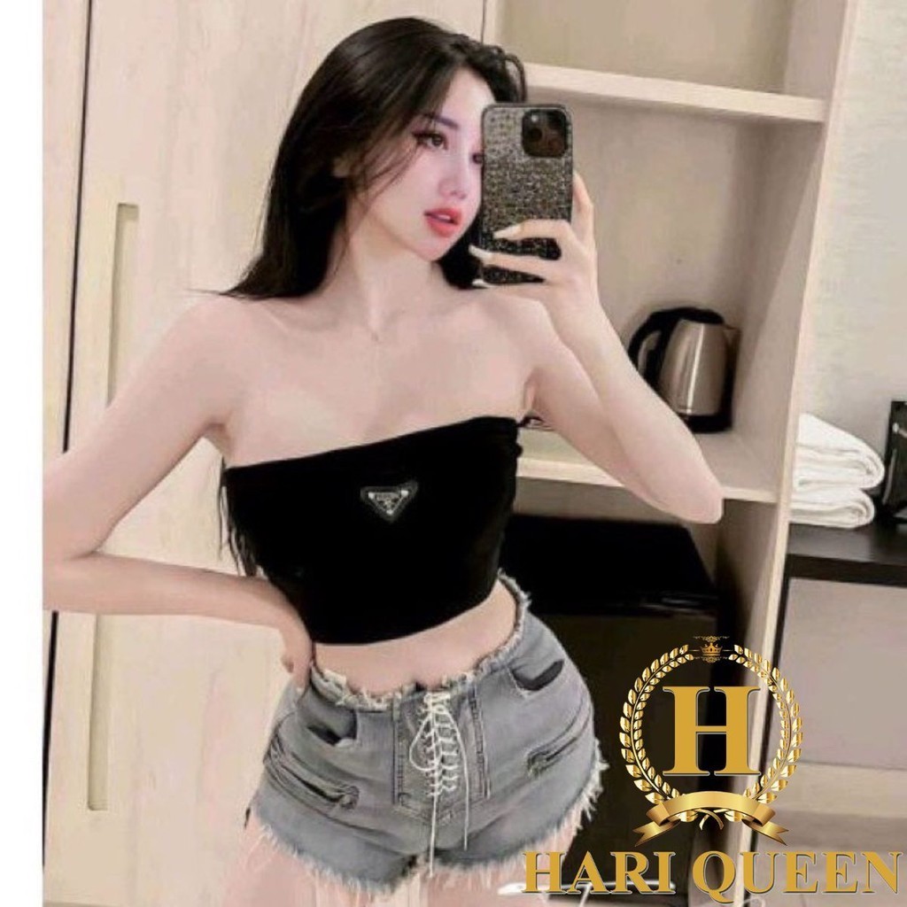 Áo quây ngực Logo BRA co giãn tôn dáng HARIQUEEN - Áo ống croptop sang chảnh | Shopee Việt Nam