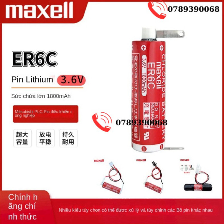Pin Lithium Maxell Er6c 3.6v Dùng Cho Mitsubishi Fx2n/1N F2-40BL Điều ...