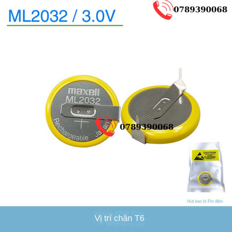 Maxell Ml2032 Pin Lithium Có Thể Sạc Lại 3V Với Chân Hàn Bộ Nhớ Máy Tính Thiết Bị Điều Khiển ...