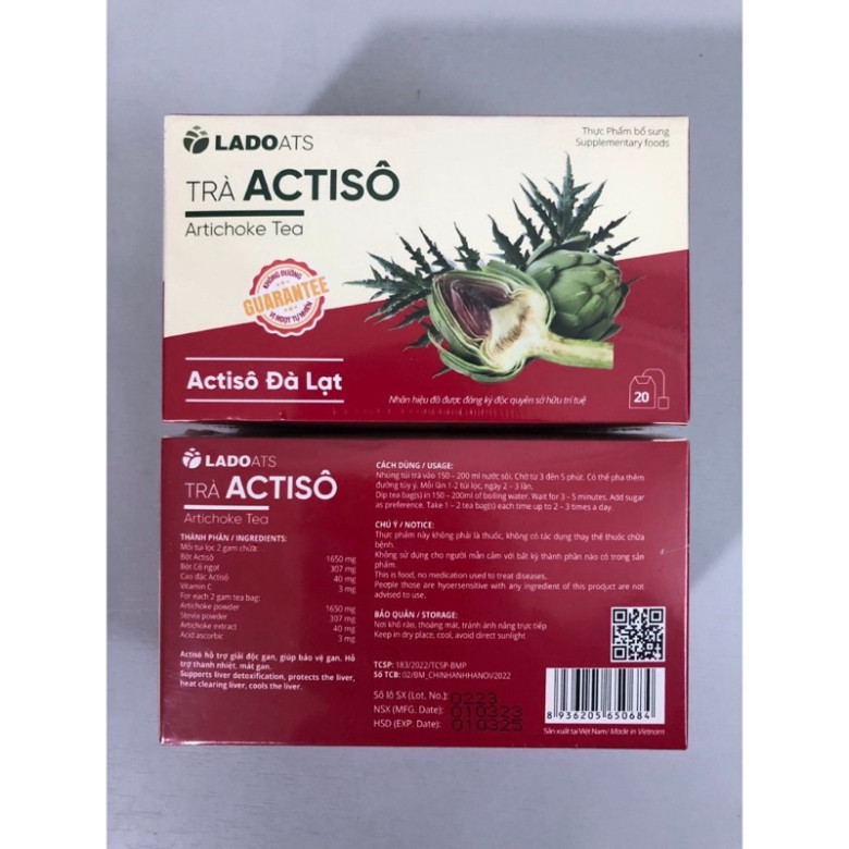 Trà Actiso túi lọc Actiso Đà Lạt Ladophar Hộp 20 gói (date xa) CHÍNH ...