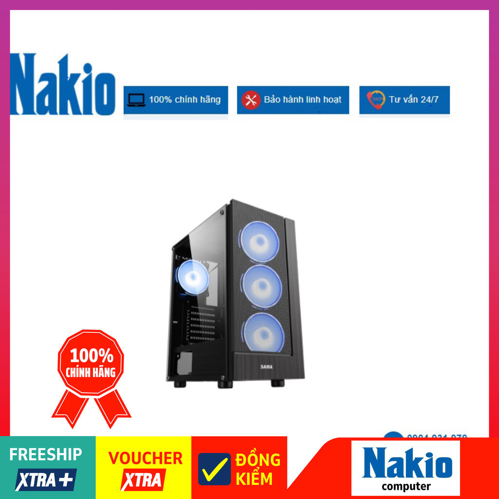 Vỏ Case SAMA 3301 (Mid Tower/Màu Đen/Mặt Lưới) | Shopee Việt Nam