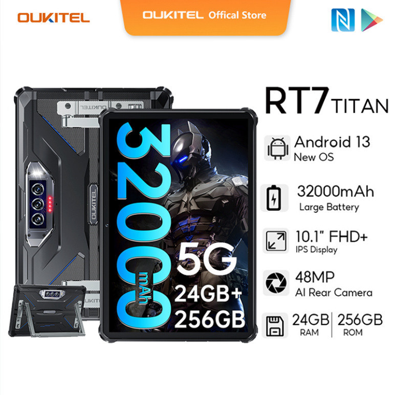 OUKITE RT7 Titan 5G 10.1" inch + 32000mAh 24GB+256GB Android 13 Tablet ...